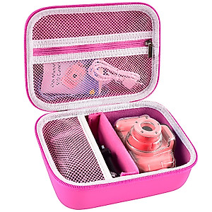 Againmore Kids Camera Case Compatible with Seckton/for Goopow/for Dylanto/for ESOXOFFORE/for Agoigo/for GKTZ/for Anchioo Digital Waterproof Camera. Portable Instant Print Cameras Storage-Rose