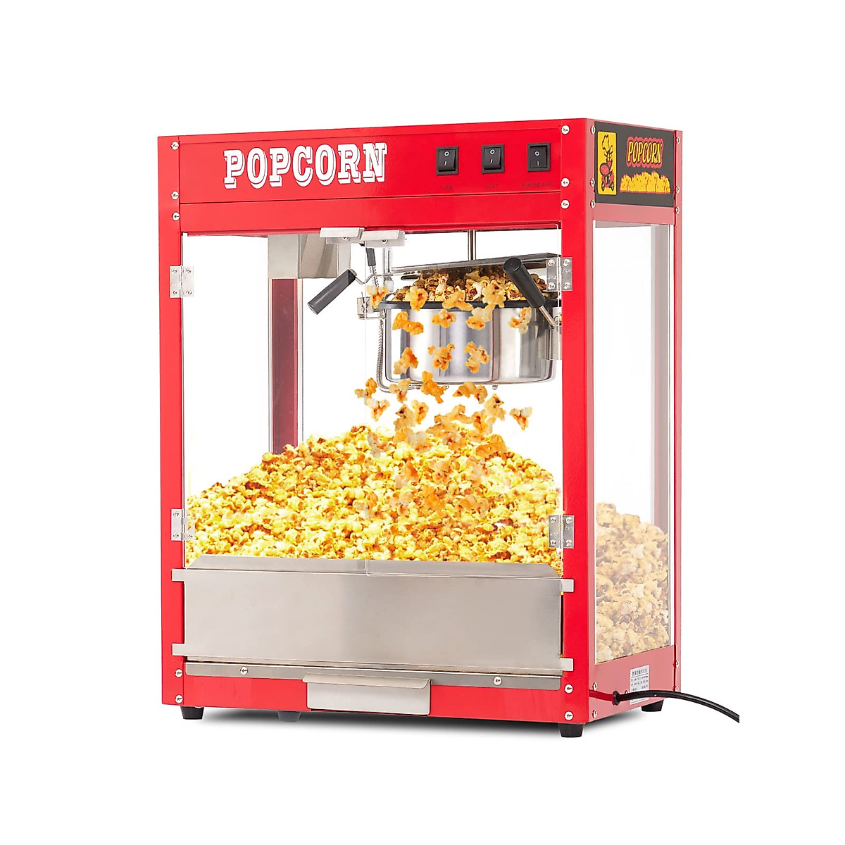 RIEDHOFF Red Popcorn Machine with 8oz Kettle | Vintage Theater Style