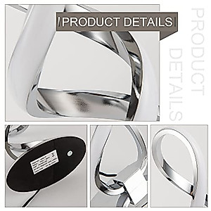 Adebime LED Modern Table Lamp, Small Unique Bedside Table Lamp Spiral Lamp Stepless Dimmable Silver Nightstand Lamp 12W, 3200K Warm White Modern Desk Lamp, Side Table Lamp for Living Room Bedroom