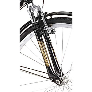 Kent International Springdale Hybrid Bicycle, Black | 700c ‎Hybrid Bike with 21-Speed Rear Shimano Derailleur Drivetrain | Lightweight Mountain Bike with Aluminum Frame for Premium Cycling | Men