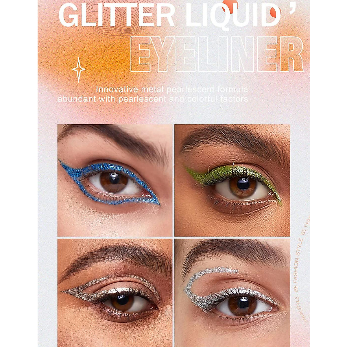 BestLand 2 in 1 Matte Glitter Liquid Eyeliner Set Rainbow Colorful Neon Eyeliner Pencil Pigmented Waterproof Smudgeproof Long Lasting Korean Eye Glitter Christmas Makeup Gift Kit for Women (2 in 1 Set A)