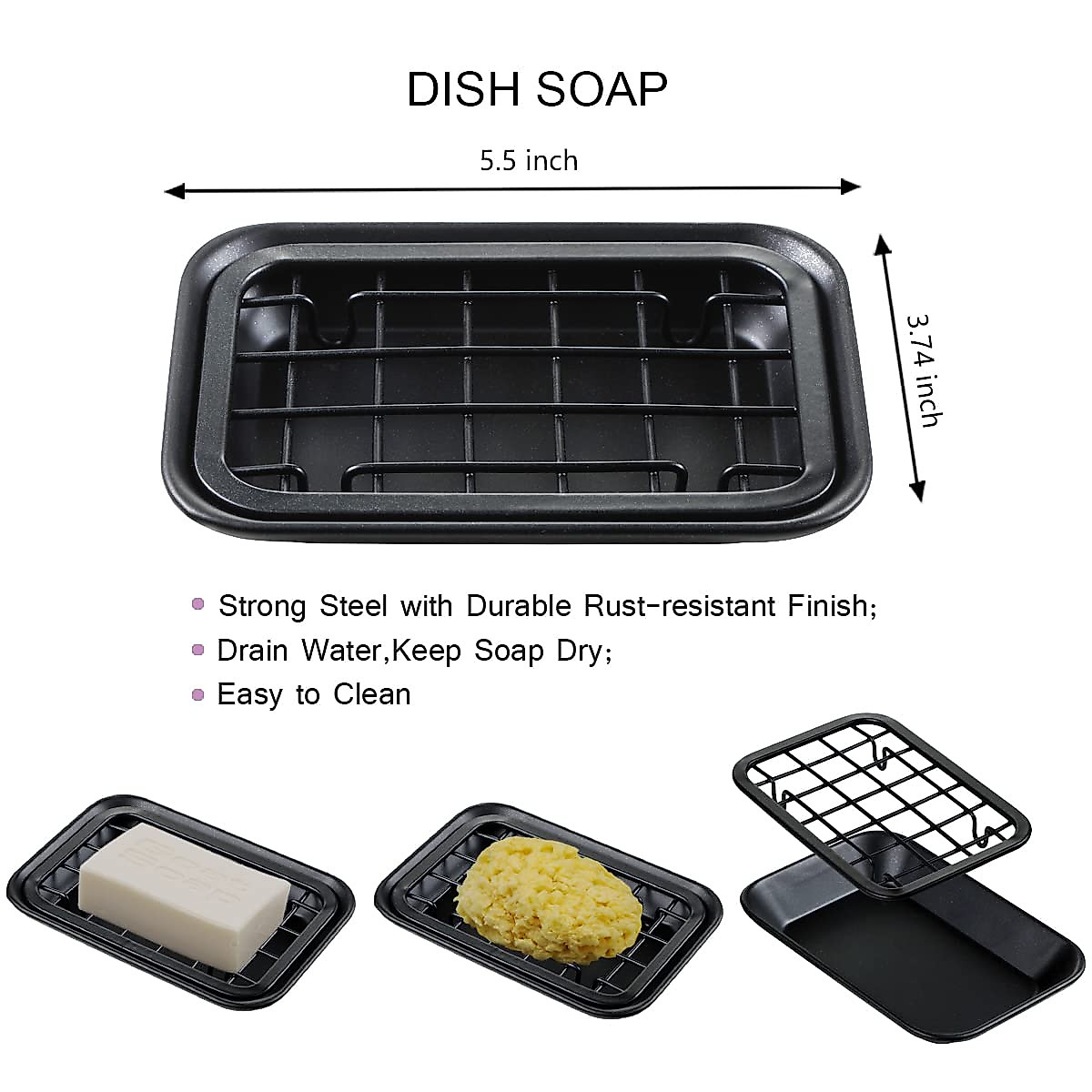 Premium Mason Jar Bathroom Accessories Set (6PCS) - Lotion Soap Dispenser,Toothbrush Holder,2 Apothecary Jars(Qtip Holder), Soap Dish,Storage Organizer Basket - Rustic Farmhouse Decor (Black)