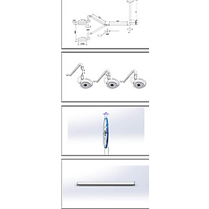 72W Hanging LED Surgical Exam Light Shadowless Lamp Pet Surgery Dental Department 24 Super Beads