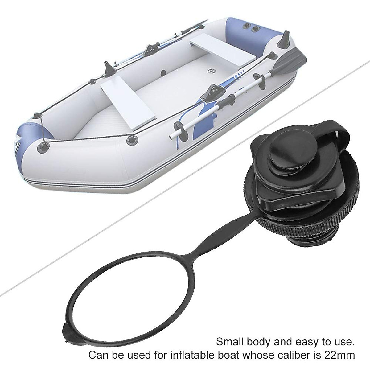 Alomejor 22mm Inflatable Air Valve Plastic Replacement Screw Air Valve for Rubber Kayak/Canoe/Raft