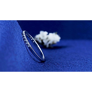 Dazzlingrock Collection Round Lab Grown White Diamond Single Row Stackable Wedding Band for Her (0.22 Ctw), in 925 Sterling Silver, Size 5