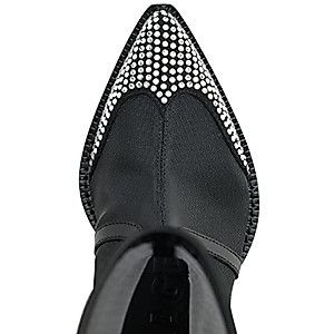 Karl Lagerfeld Paris Women's Lakota Western Boot Pump, Black, 9