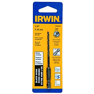 Irwin Tools 4935636 Oxide Hex Shank Drill Bit, 1/8-Inch, Black