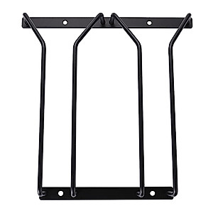 Diano Black Wine Glass Rack, Under Cabinet Wine Glass Holder, Stemware Rack Under Shelf, Wine Glasses Storage Hanger For Bar Kitchen 22.5cm 2 Rows