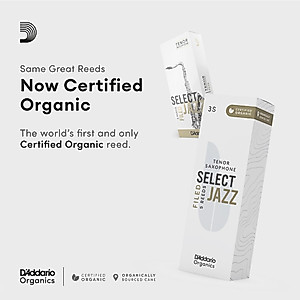 D’Addario Woodwinds RSF05TSX2M Select Jazz Tenor Sax Reeds, Filed, Strength 2 Strength Medium, 5-pack