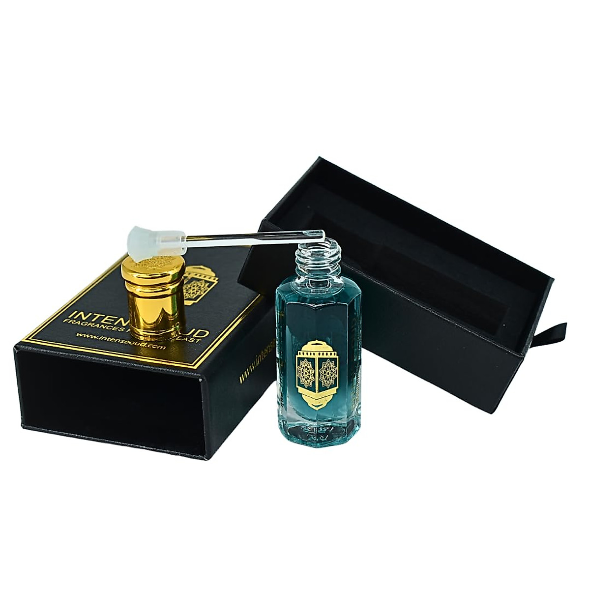 INTENSE OUD Simple Aura Sauv Arabian Perfume Oil for Men, Long Lasting Alcohol-Free Concentrated Fragrance, 12ml (0.40 oz) in Black Gift Box, Bergamot & Vanilla Notes