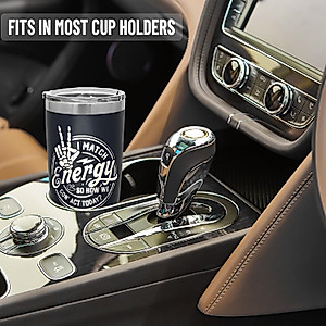 Funny 20oz Travel Coffee Mug -Insulated Stainless Steel Tumbler with Slider Lid, BPA-Free, Dishwasher Safe, Fits Car Cup Holders-Witty Sarcastic Engraved Gift for Women, Men, Coworker Gifts- Black