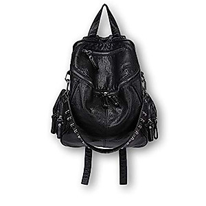 Ro Rox Calamity Womens PU Punk Gothic School Uni Studded Backpack - Black