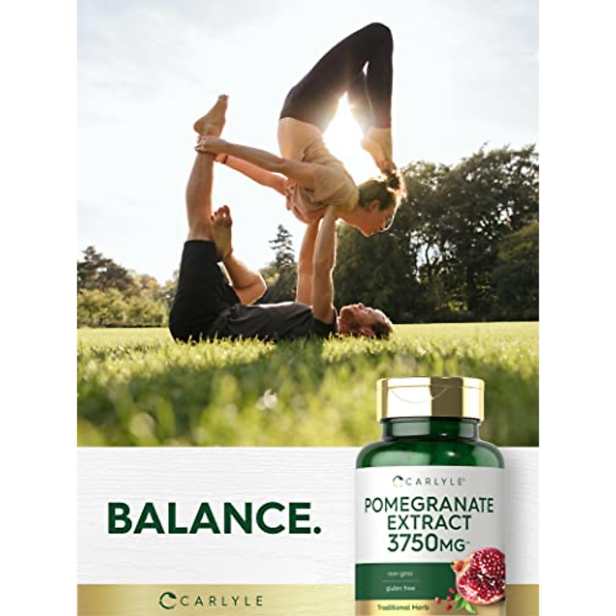 Carlyle Pomegranate Extract Supplement | 200 Capsules | Non-GMO, Gluten Free | Traditional Herb