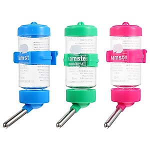 POPETPOP 3 Pcs Hamsters Water Bottle - 2.7 oz Automatic No Drip Hanging Drinking Dispenser, Small Animals Water Feeder Drinking Fountain for Guinea Pig Squirrel Rabbit Dwarf Gerbil Chinchilla