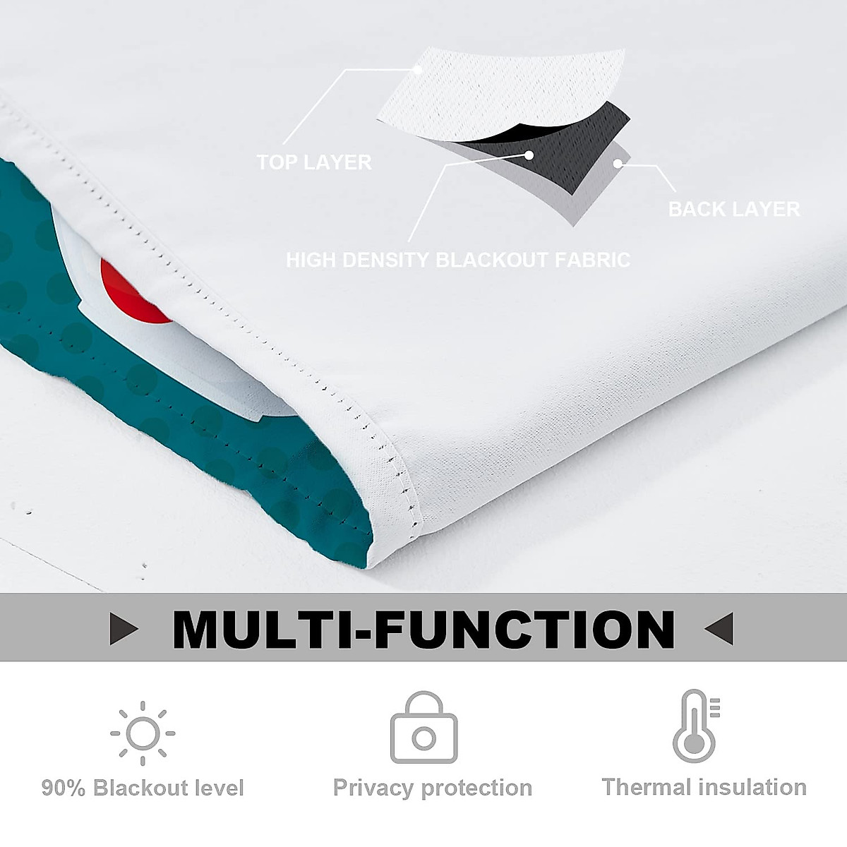 Batmerry White Red Christmas Kitchen Valances Half Window Curtain, White Cup with Red Polka Dot Ornament Candy Cane Kitchen Valances for Windows Valance for Decor Reducing The Light 52x18 Inch