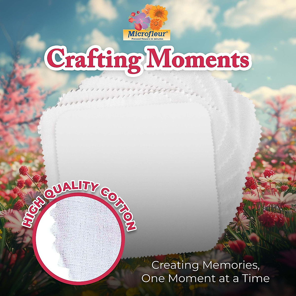 Microfleur 10 Pc Max Liners for Microfleur Max 9" Microwave Flower Press, Extra/Replacement Liners 10 Pc (5 Pair) - White Liners Only