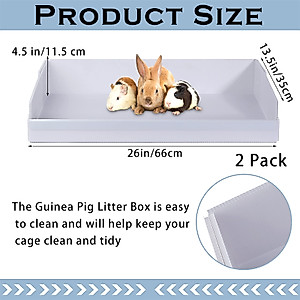 Geelin 2 Pack 26" x 13.5" Corrugated Plastic Cage Liners Base 1 x 2 Panel Size Guinea Pig Cage Liner for Guinea Pigs Hedgehogs Rabbits Applied with C&C Cages, White