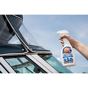 303 Marine Clear Vinyl Protective Cleaner - Cleans and Protects Vinyl, Clear Vinyl, and Plastics, Provides Superior UV Protection, Prevents Yellowing and Cracking, 32oz (30215) Packaging May Vary