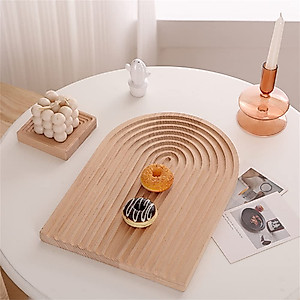 DOKOT Decorative Wood Charcuterie Board, Unique Serving Tray, Wooden Serving Board for Home, Kitchen Decor