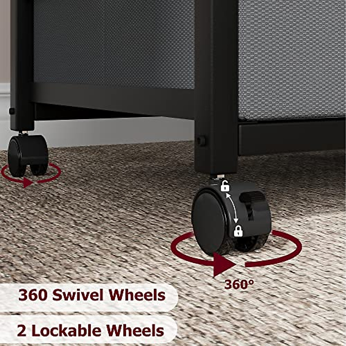 Alkmaar Lateral Rolling Filing Cabinet with 3 Drawer, Rustic Grey