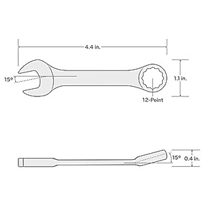 TEKTON 1/2 Inch Stubby Combination Wrench | 18047