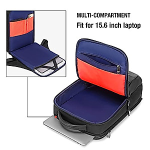 Botimmy Business Backpack for Men Multi-Functional 15.6 Inch Laptop Backpack with USB Charging Water Resistant Travel Durable Men Backpack Airline Approved Black