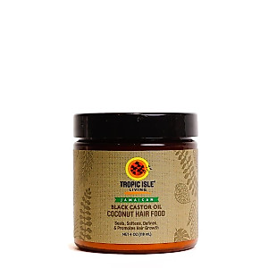 Jamaican Black Castor Oil Coconut Hair Food 4 oz | Seals, Softens, Defines & Promotes Hair Growth | Traditional Handmade Jamaican Black Castor Oil & Coconut |