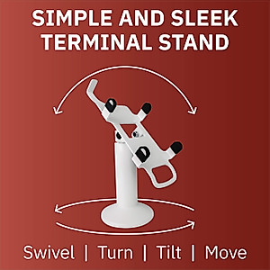 Discount Credit Card Supply DCCStands Swivel and Tilt Pax A920 / A920 Pro Terminal Stand, Screw-in and Adhesive (White)