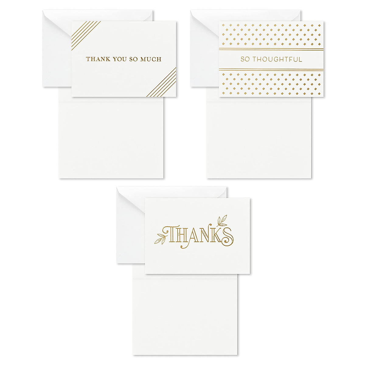 Hallmark Thank You Cards Assortment, Gold Foil (120 Thank You Notes with Envelopes for Wedding, Bridal Shower, Baby Shower, Business, Graduation), White