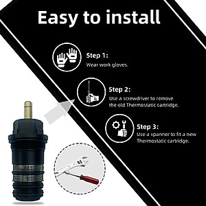 94282000 3/4-Inch Brass Thermostatic Cartridge Valve Spare Parts, Fit for Spare Parts and Accessories For 2- and 3-Hole Thermostatic Bathtub Fillers and Showers，Compatible With Hansgrohe Showers