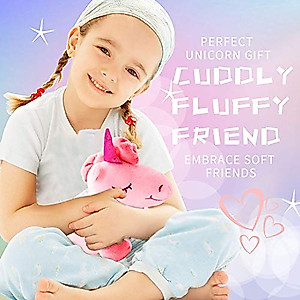 Ynanimery Baby Sleep Soothers | White Noise Machine Baby,Unicorn Plush Toys Night Light - Crib Toys for Baby Toddlers with Soothing Night Light Display & Lullabies (A)