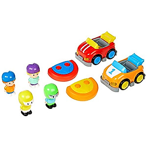 Amazon Basics Cartoon Race Car Toys, 2 Pack, Red/Yellow