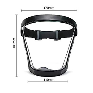 GEOOT Super Protective Face Shield Anti-Fog Full Face Safety Shield Unisex All-Inclusive Face Protection with Detachable Flter (Black)