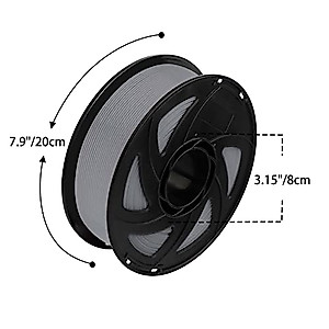 Acasimo PLA 3D Printer Filament,PLA Filament 1.75mm Dimensional Accuracy +/- 0.02 mm,1KG/2.2lbs Spool (Grey)