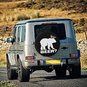 Deer Beer Bear,Funny Tire Cover Universal Fit Spare Tire Protector for Truck SUV Trailer Camper Rv