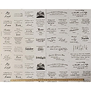 Panel 31.5" X 44" Bible Verses Wise Sayings Quilting Blocks Cotton Fabric Panel - Off-White D685.01