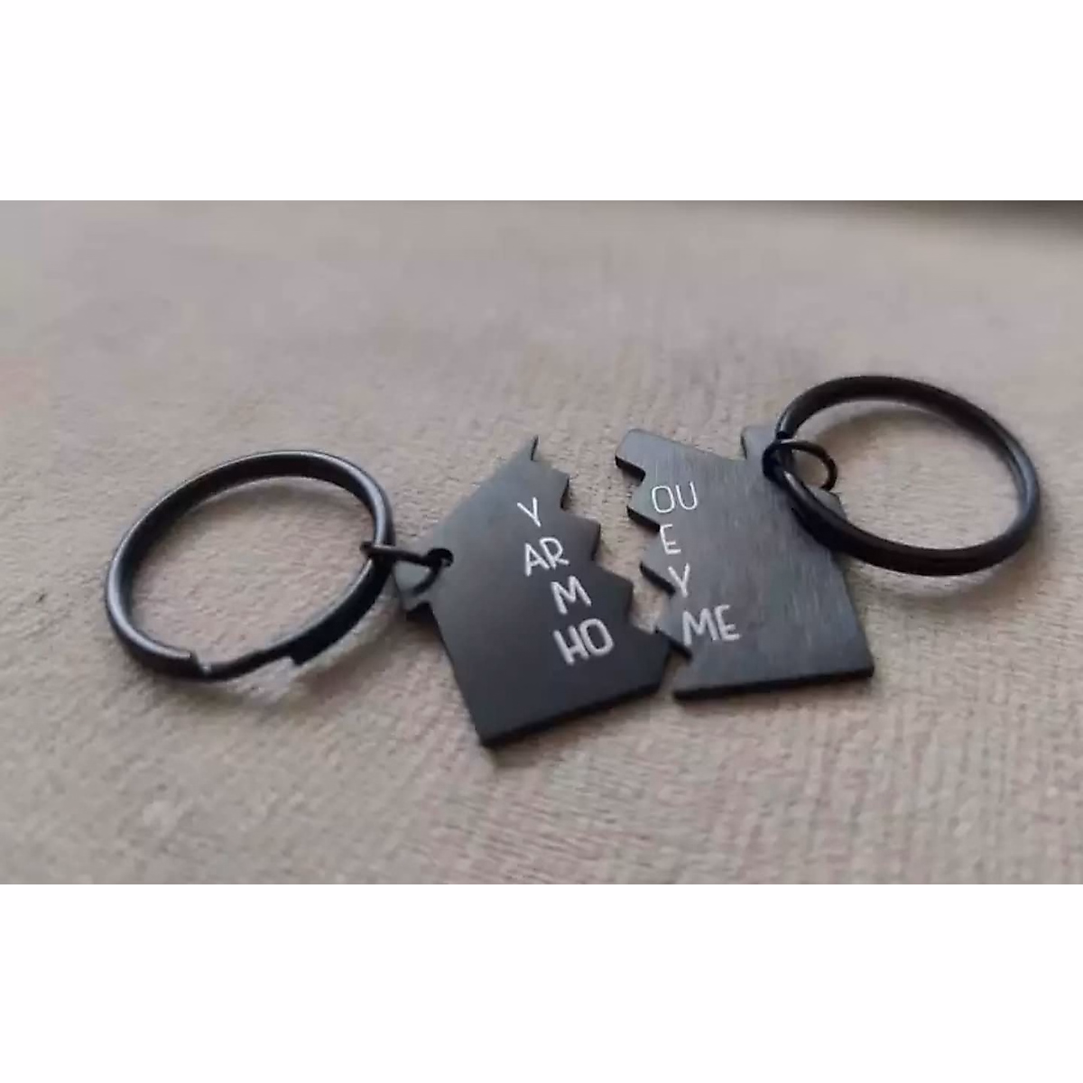 Couples Keychain 2 pcs You Are My Home Keyring for Couples Girlfriend Boyfriend Friend gift (Black(Home))