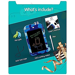 VNVDFLM 8.8 Dino LCD Writing Tablet for Kids Doodle Board Drawing Pad Birthday Gifts for 3 4 5 6 7 8 Year Old Boys and Girls (Blue Camo)