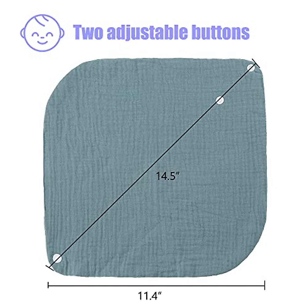 Aipinvip Baby Bandana Drool Bibs Plain Muslin Cotton Toddler Bibs Unisex Drooling Teething Bibs Absorbent Breathable Multi-Use Scarf Bibs with Adjustable Snaps 8 Pack