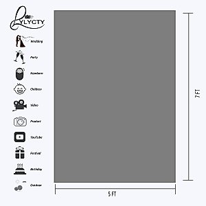 LYLYCTY 5x7ft Photography Studio Non-Woven Backdrop Gray Backdrop Solid Color Backdrop Simple Background LY076