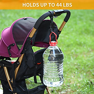 MoBearer Stroller Hooks for Hanging Bags and Shopping-Multipurpose Strolller Straps-Mom Hooks-Stroller Clips for Bags, 2 Pack Black Baby Stroller Hooks