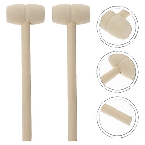 Gadpiparty 36pcs Mini Wooden Hammer Chocolate Wooden Mallet Hammer Toys Kids Cracking Hammers Pounding Toy Educational Tool for Kids Boys Girls Use 9.5X2.7X1.3CM