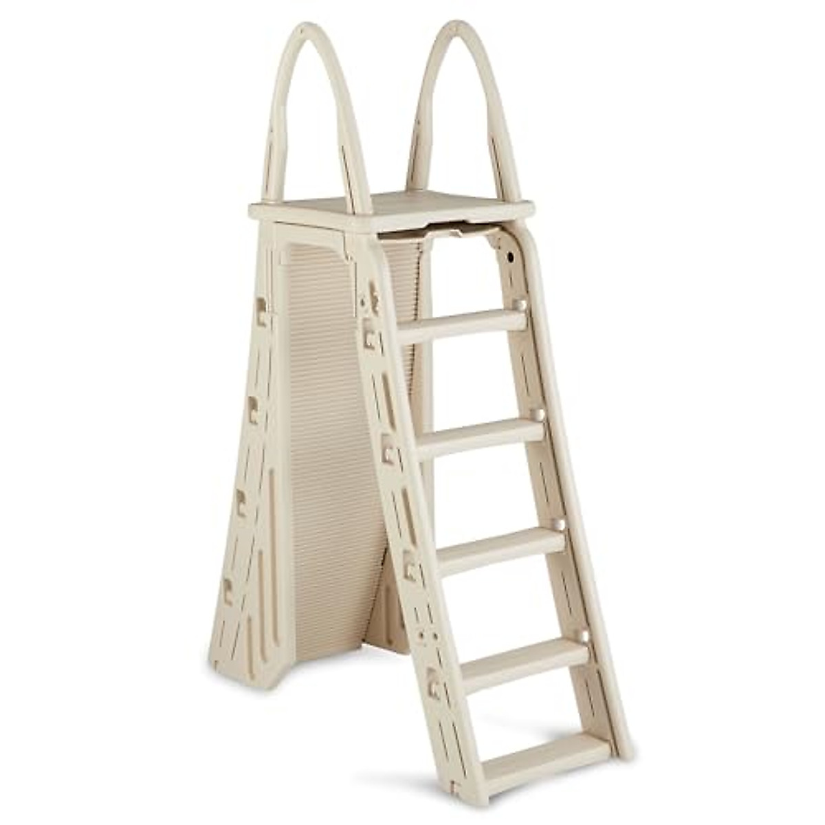 Confer Plastics A-Frame 7200 Above Ground Adjustable Pool Roll-Guard Safety Ladder