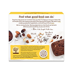 Simple Mills Almond Flour Snack Bars (Chocolate Brownie) with Organic Coconut Oil, Chia Seeds, Sunflower Seeds, and Flax Seeds, 6oz, 1 Count