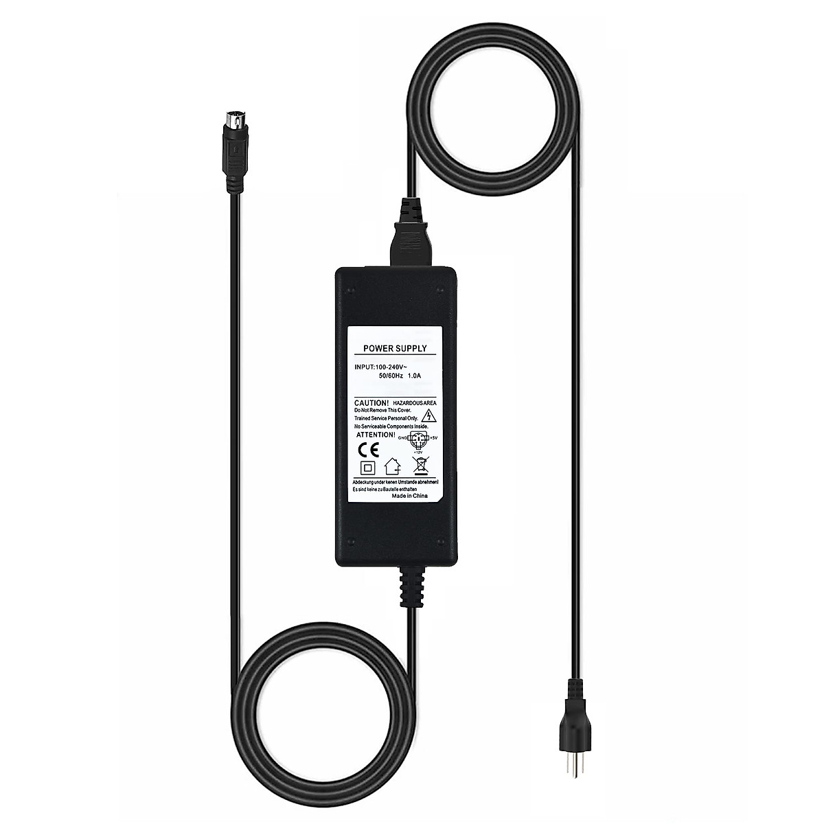 SLLEA 6-Pin DIN AC/DC Adapter for I/O Magic GigaBank 320gb 3.5" External Hard Drive HD HDD 5VDC / 12VDC 1.5A-2A 6-Prong Power Supply Cord Cable PS Battery Charger Mains