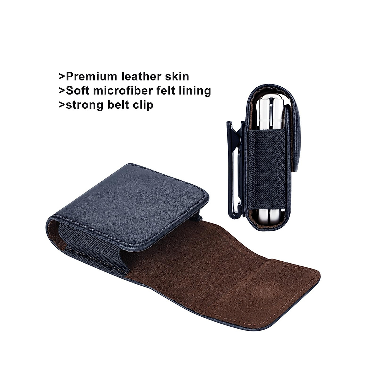 for Galaxy Z Flip 6/5/4/3 Belt Phone Holster, 360 Rotating Leather Phone Pouch Case, Belt Clip Phone Holder for Motorola Razr Plus, Razr 40 Ultra, Razr 5G 2023