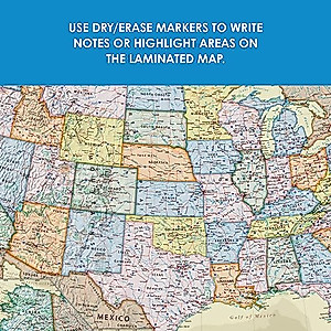 Waypoint Geographic Boardroom Series USA Wall Map, Antique-Style Laminated World Map Poster, Educational Wall Art For Home, Classroom, or Office, Unique Gifts, 24” x 36”