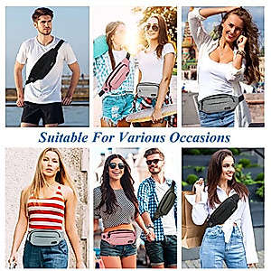 SINNO Fanny Packs for Women Men Belt Bag Gifts for Travel Running Sport Workout Hiking Crossbody Fashion Waist Packs Phone Bag Wallets Purse Carrying All Phones