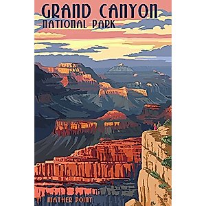 Grand Canyon National Park, Arizona, Mather Point (9x12 Wall Art Print, Home Decor)
