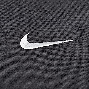 Nike Men's Club Pull Over Hooded SweatShirt, Dark Grey/White, Large